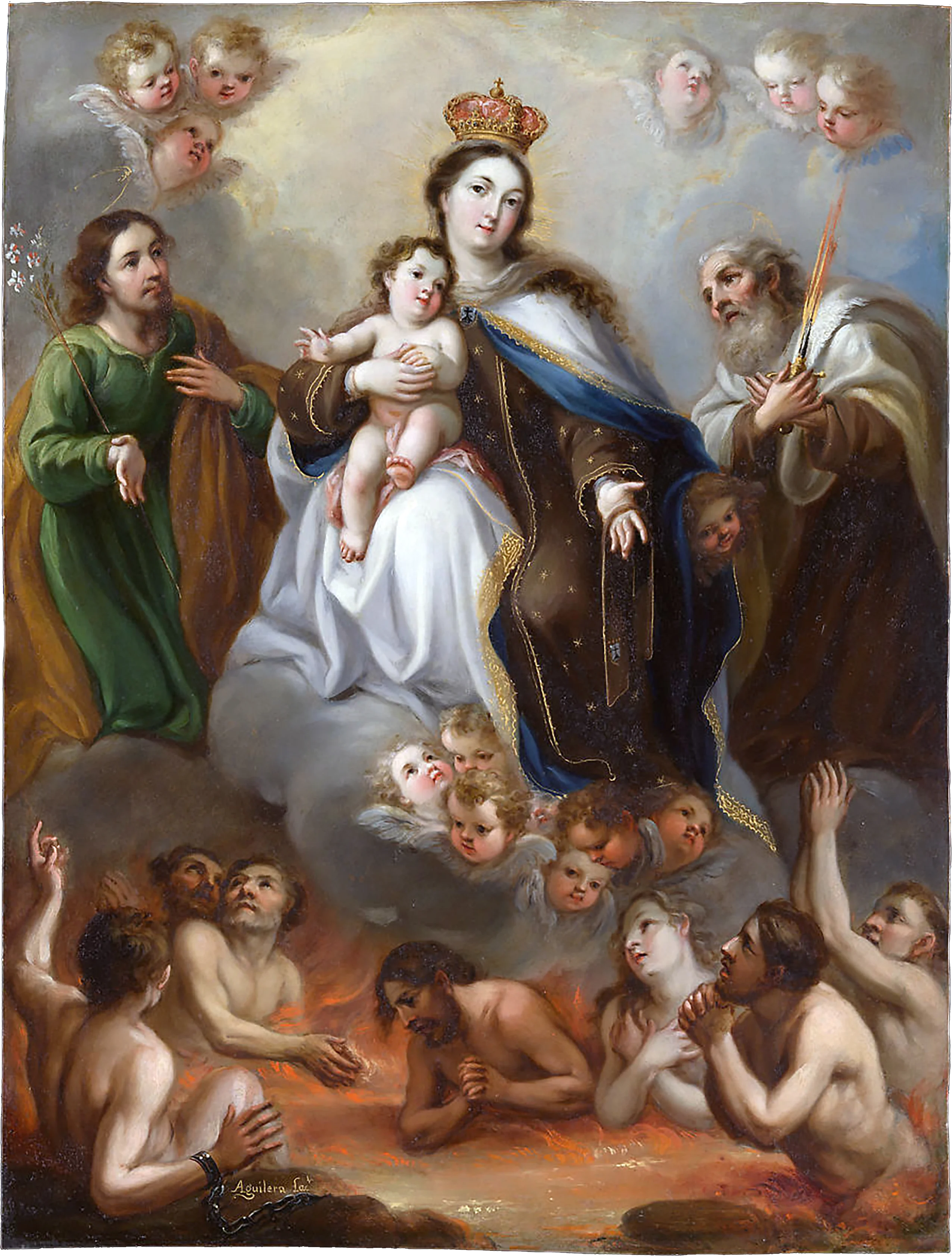 Almas Del Purgatorio Con La Virgen Del Carmen